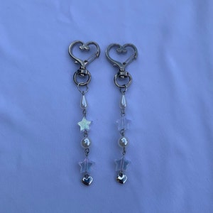 Star Bead Heart Keychain - Etsy