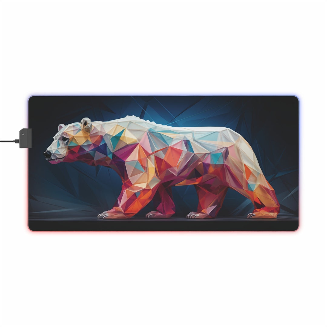 XL RGB Mouse Pad AI Art Geometric Bears: Wilderness - Etsy