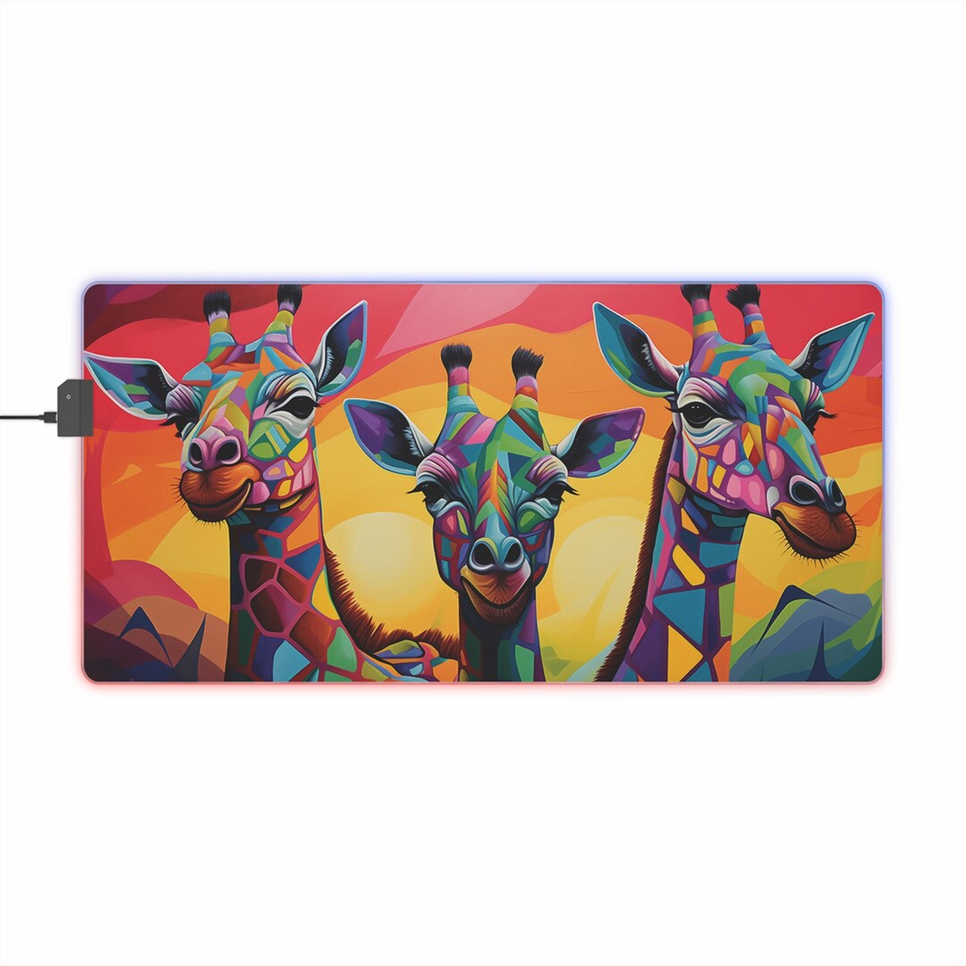 XL RGB Mouse Pad AI Art Geometric Giraffes: Abstract - Etsy