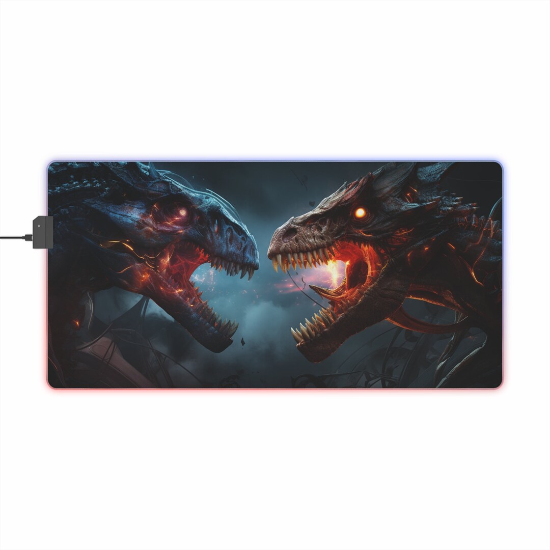 XL RGB Mouse Pad AI Art Battle of the Dragons: an Epic - Etsy