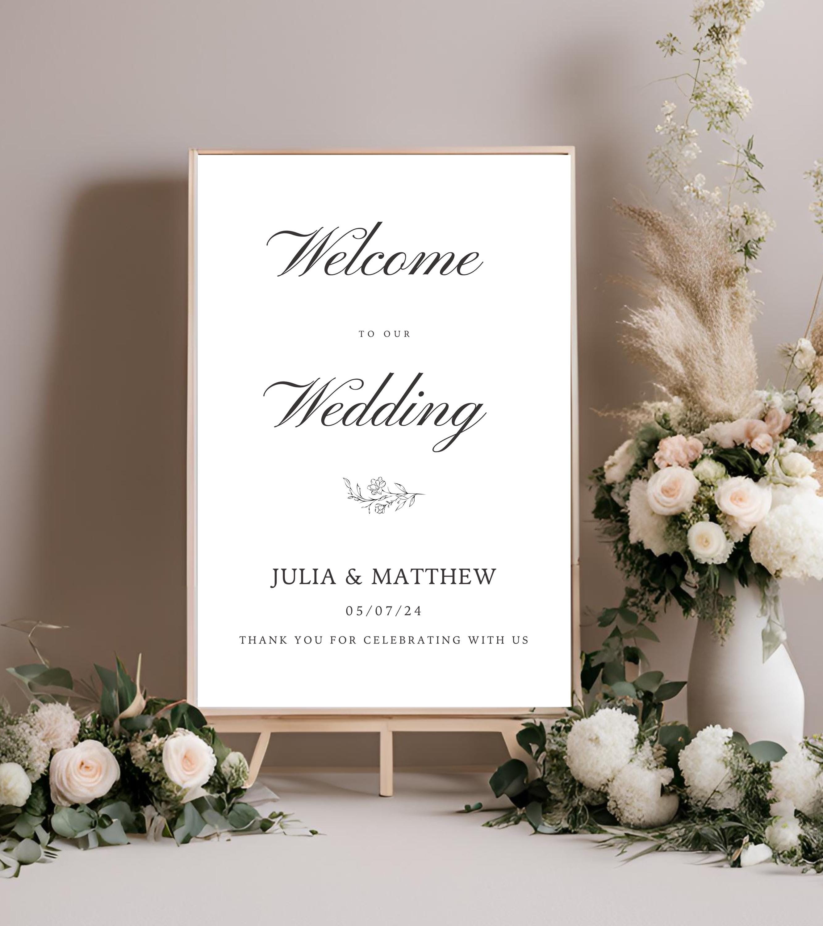 Wedding Welcome Sign Template, Elegant Hotel | Digital Download ...