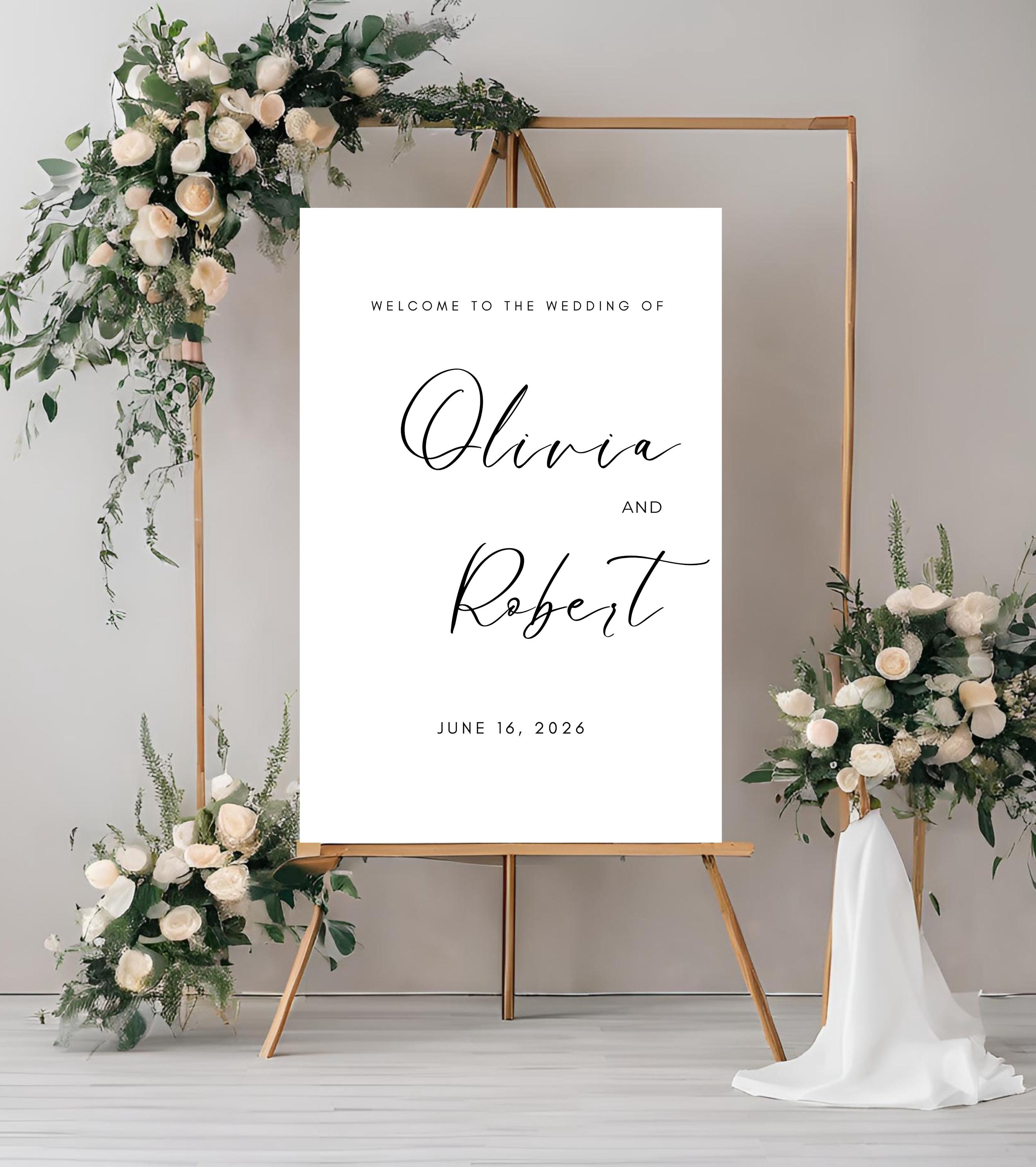 Wedding Welcome Sign Template, Simple Elegant | Digital Download ...