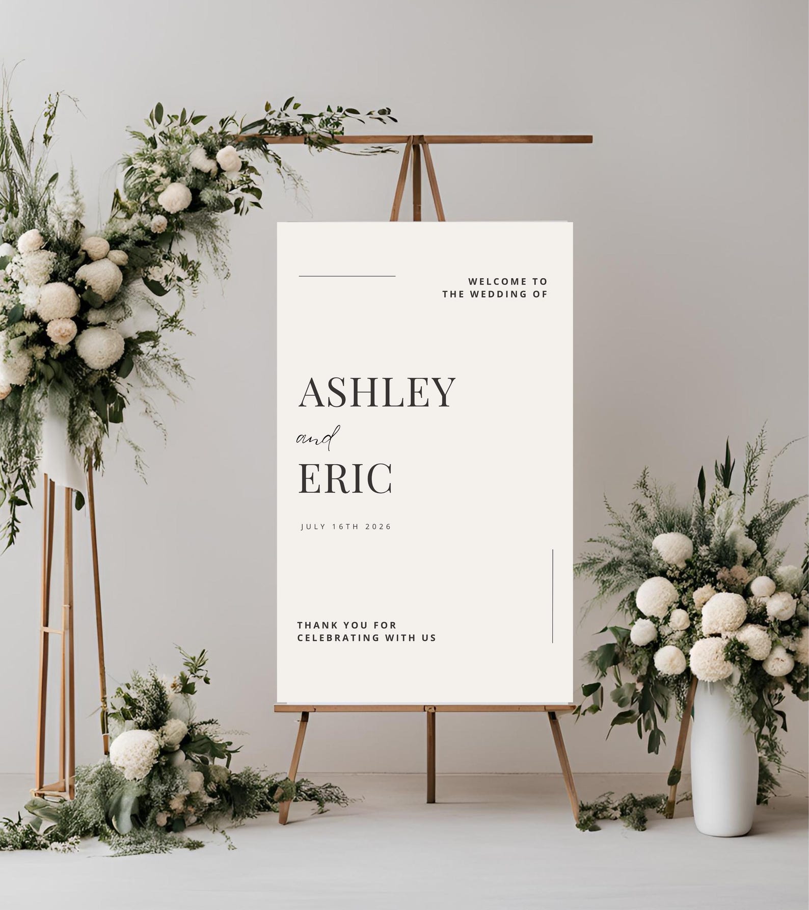 Wedding Welcome Sign Template, Simple Elegant | Digital Download ...