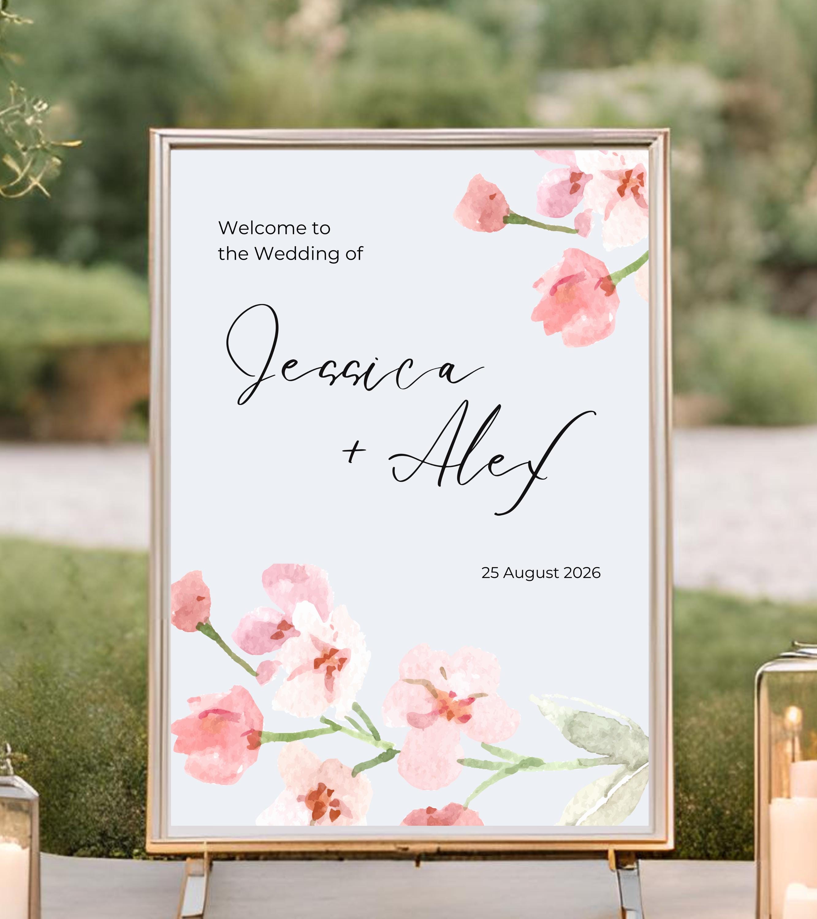 Wedding Welcome Sign Template, Floral | Digital Download, Wedding ...