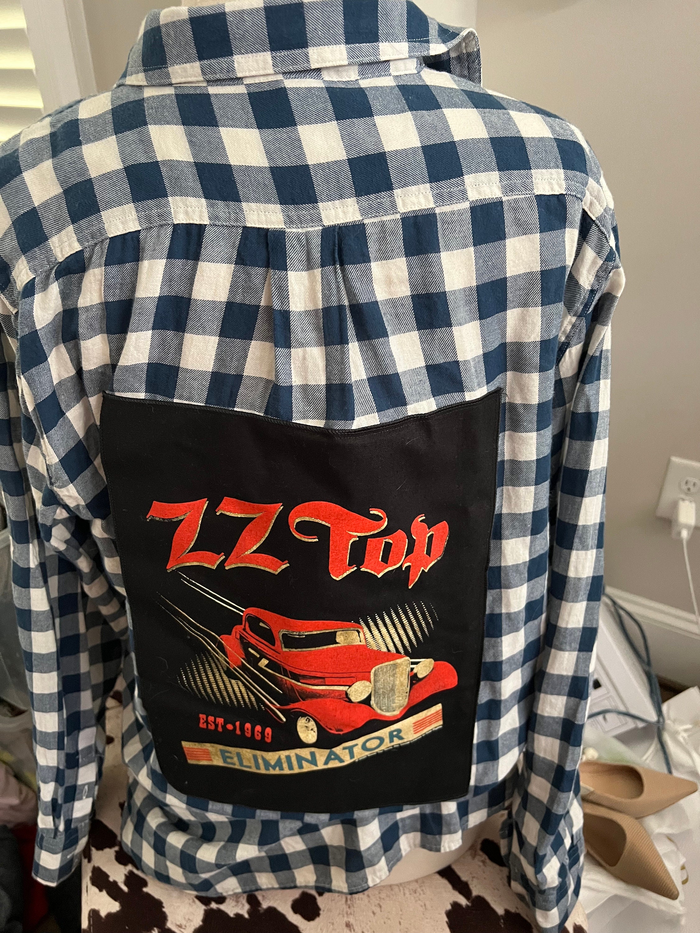 Flannel With ZZ Top Patch on the Back XL - Etsy