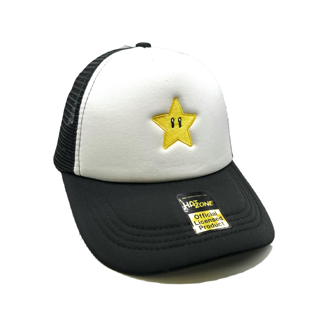 Power up Star Mesh Trucker Hat Snapback (white/black) - Etsy
