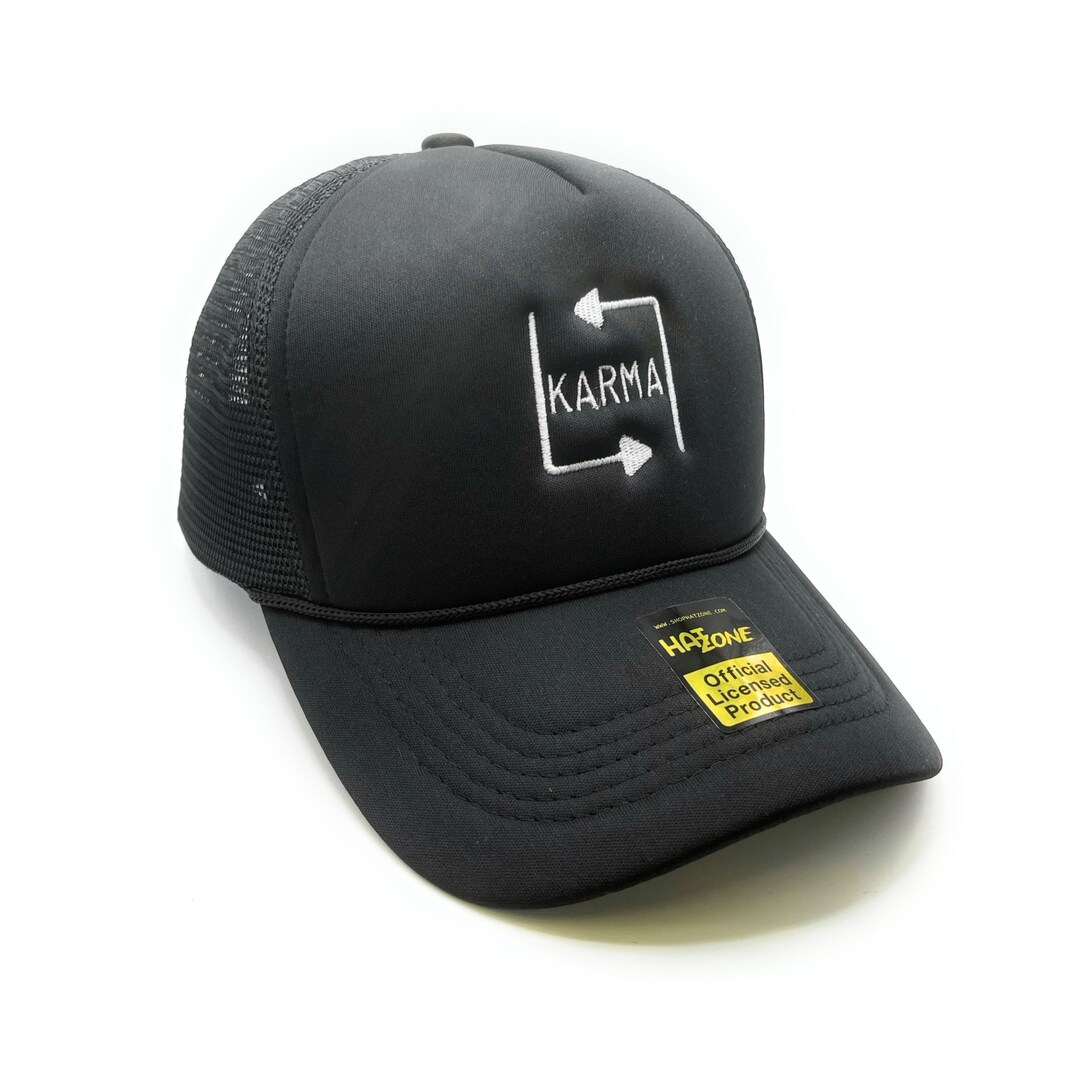 Karma Mesh Trucker Hat Snapback (black) - Etsy