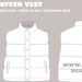Streetwear Puffer Vest Tech Sketch: Fashion Flat (AI & PDF Digital ...