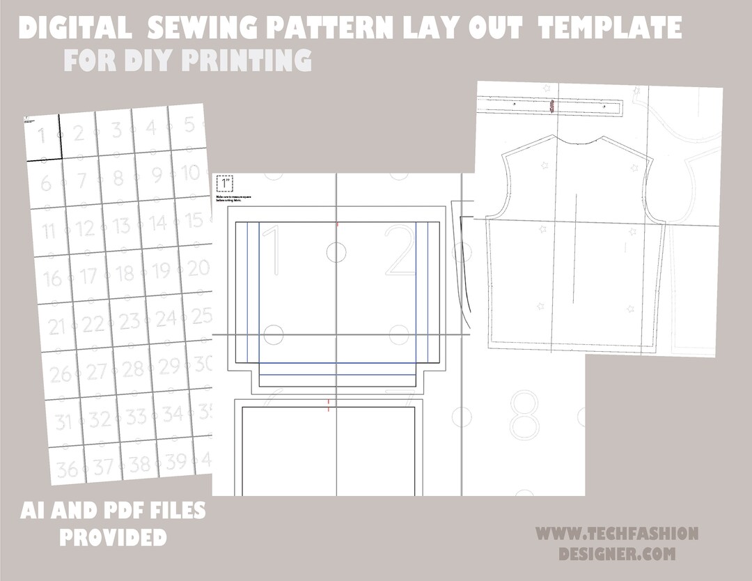 Sewing Pattern Layout Template Digital Sewing Templates 8.5x 11, 11 X17 ...