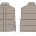 Streetwear Puffer Vest Tech Sketch: Fashion Flat (AI & PDF Digital ...