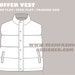 Streetwear Puffer Vest Tech Sketch: Fashion Flat (AI & PDF Digital ...