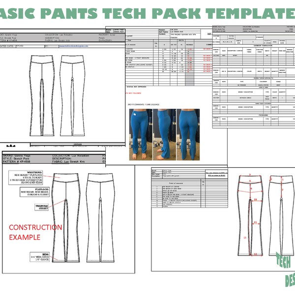 Tech Pack Template - Etsy