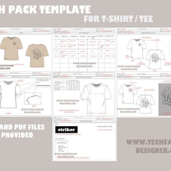Tech Pack Template - Etsy