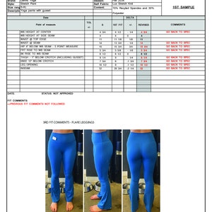 Pants Tech Pack Template: Fashion Design (excel) - Etsy