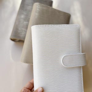 A6 Saffiano Leather Budget Binder: Cash Envelope System, Savings ...