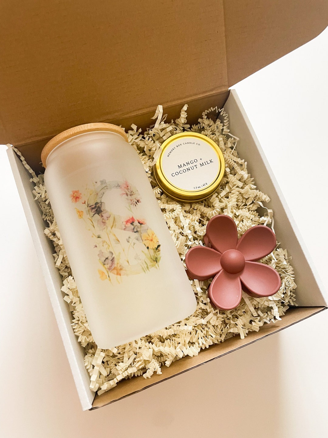 Personalized Pamper Gift Box for Her Floral Monogram Gift Set Pregnancy ...