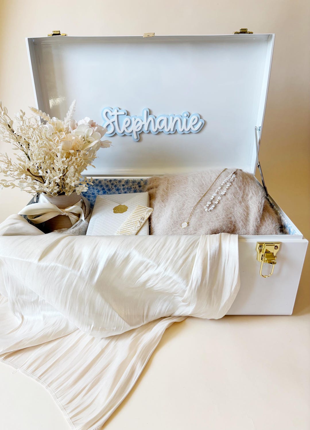 Custom Wedding Keepsake Trunk for Wedding Couple Engagement Gift for ...