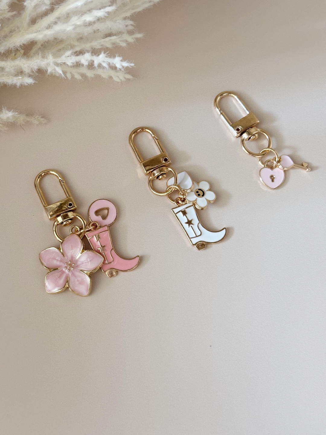 Cute Purse Hand Bag Charm for Purse Keychain Flower Charm Zipper Pull ...
