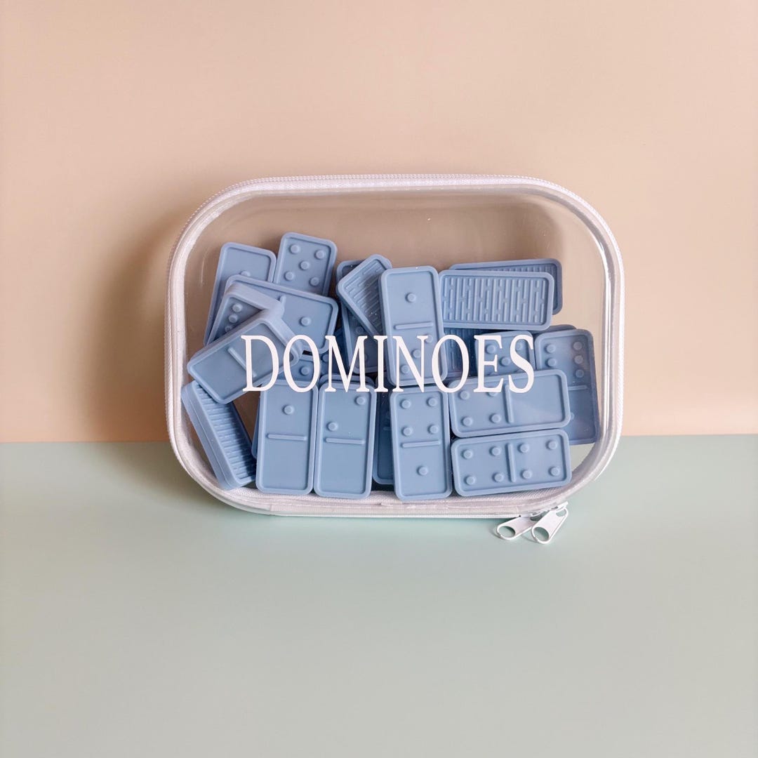 Silicone Game Collection Domino Set Lightweight Blue Outdoor Ready ...