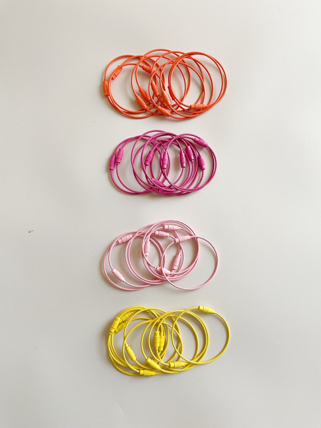 Colored Stainless Steel Wire Ring Luggage Tag Ring Wire Rope Keyring ...