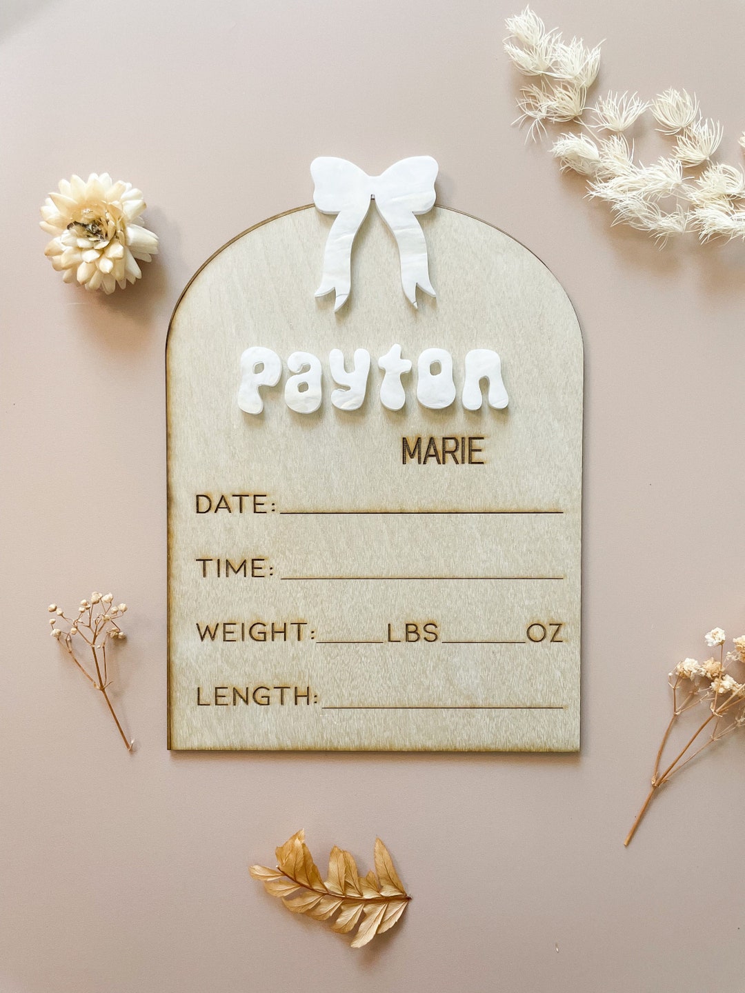 Baby Birth Announcement Sign for Hospital Welcome Baby Arrival Shower ...