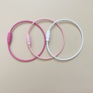 Colored Stainless Steel Wire Ring Luggage Tag Ring Wire Rope Keyring ...
