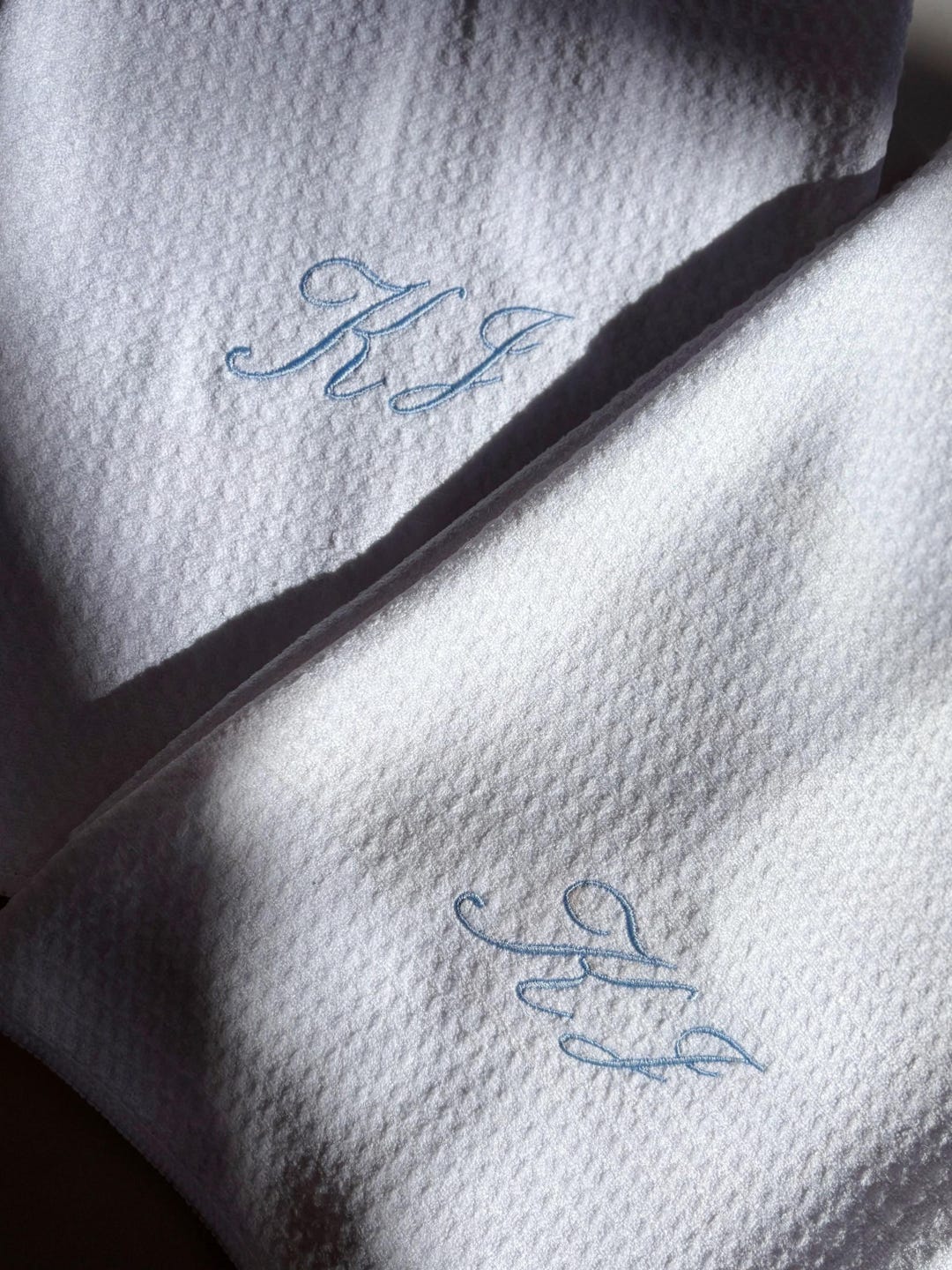 Embroidered Monogram Hand Kitchen Towel Personalized Waffle Dish Tea ...