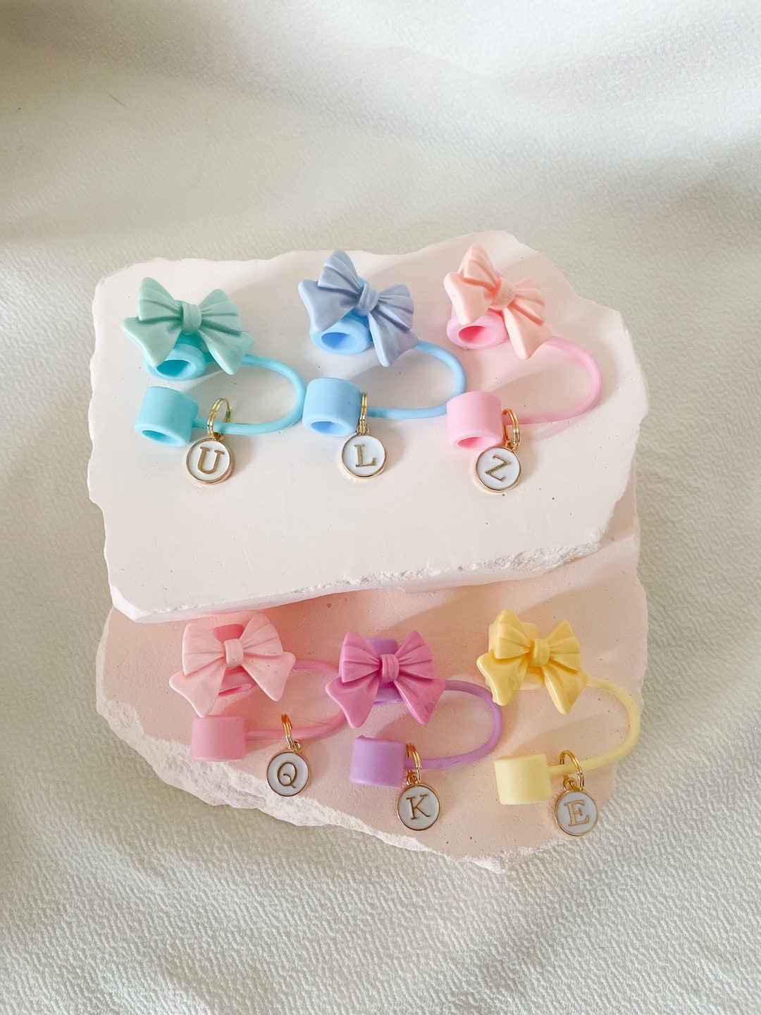 40 Oz Quencher Cup Accessory Straw Charm Simple Modern Bow Charm Straw ...