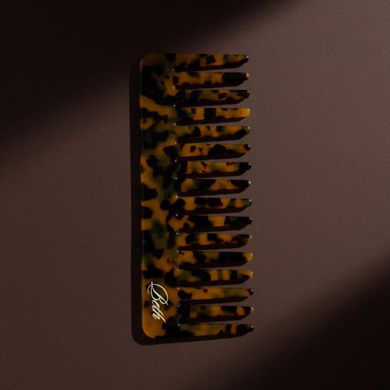 Engraved Tortoise Shell Hair Comb Gift Custom Name Detangler Brush for ...