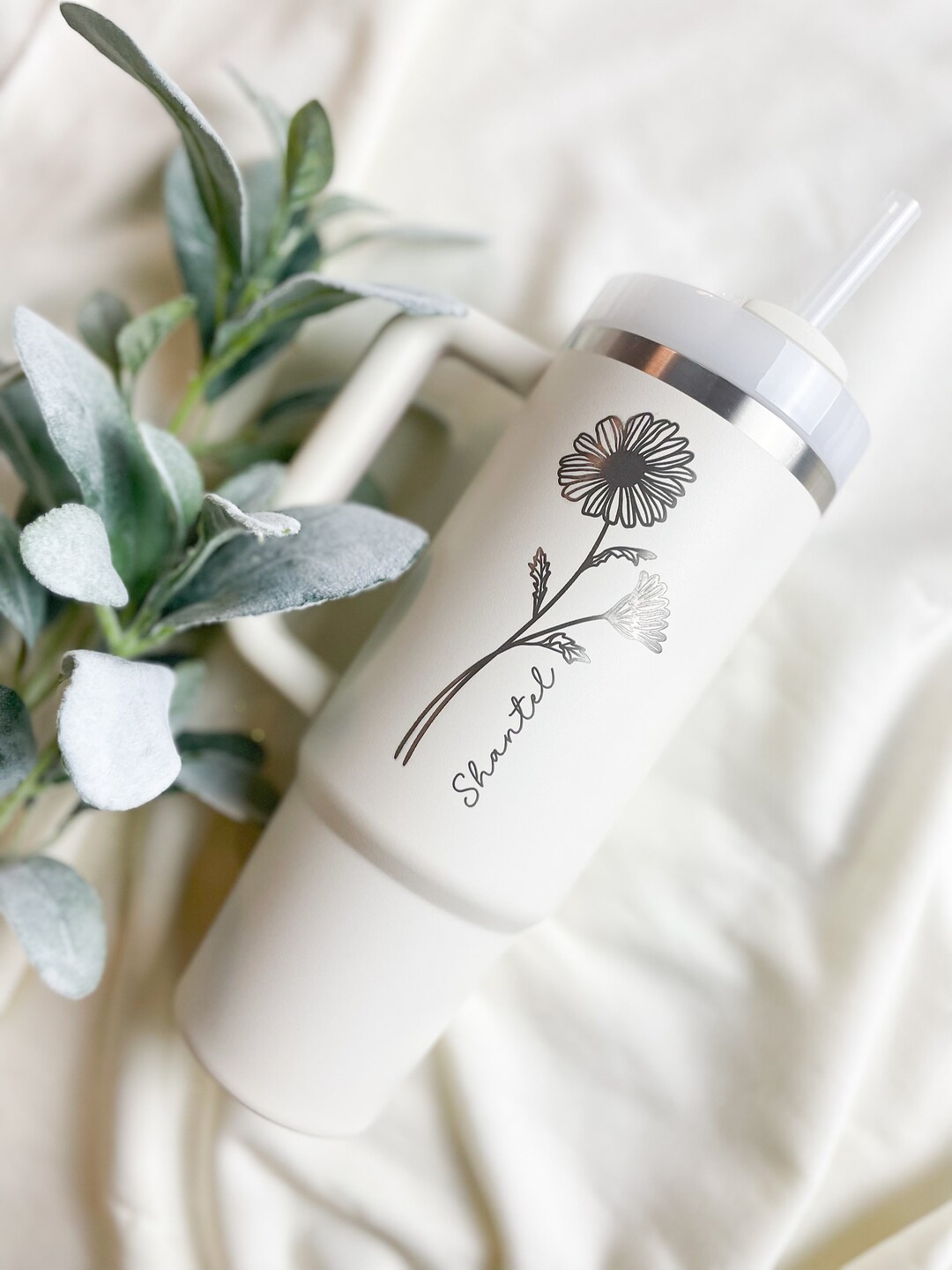 Engraved Stanley Tumbler Cup 40 Oz Personalized Floral Stanley Cup Gift ...