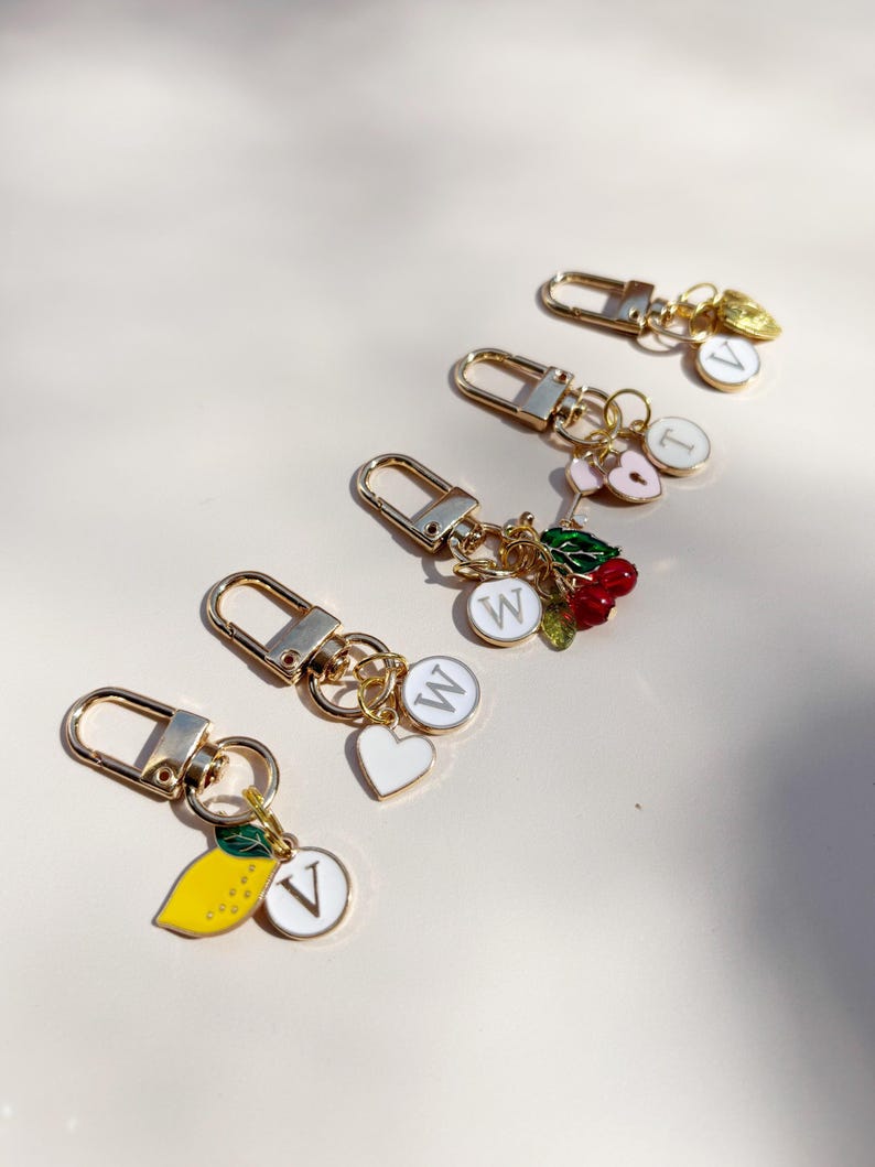 Custom Initial Keychain Trendy Purse Charm Personalized Bag Accessory ...
