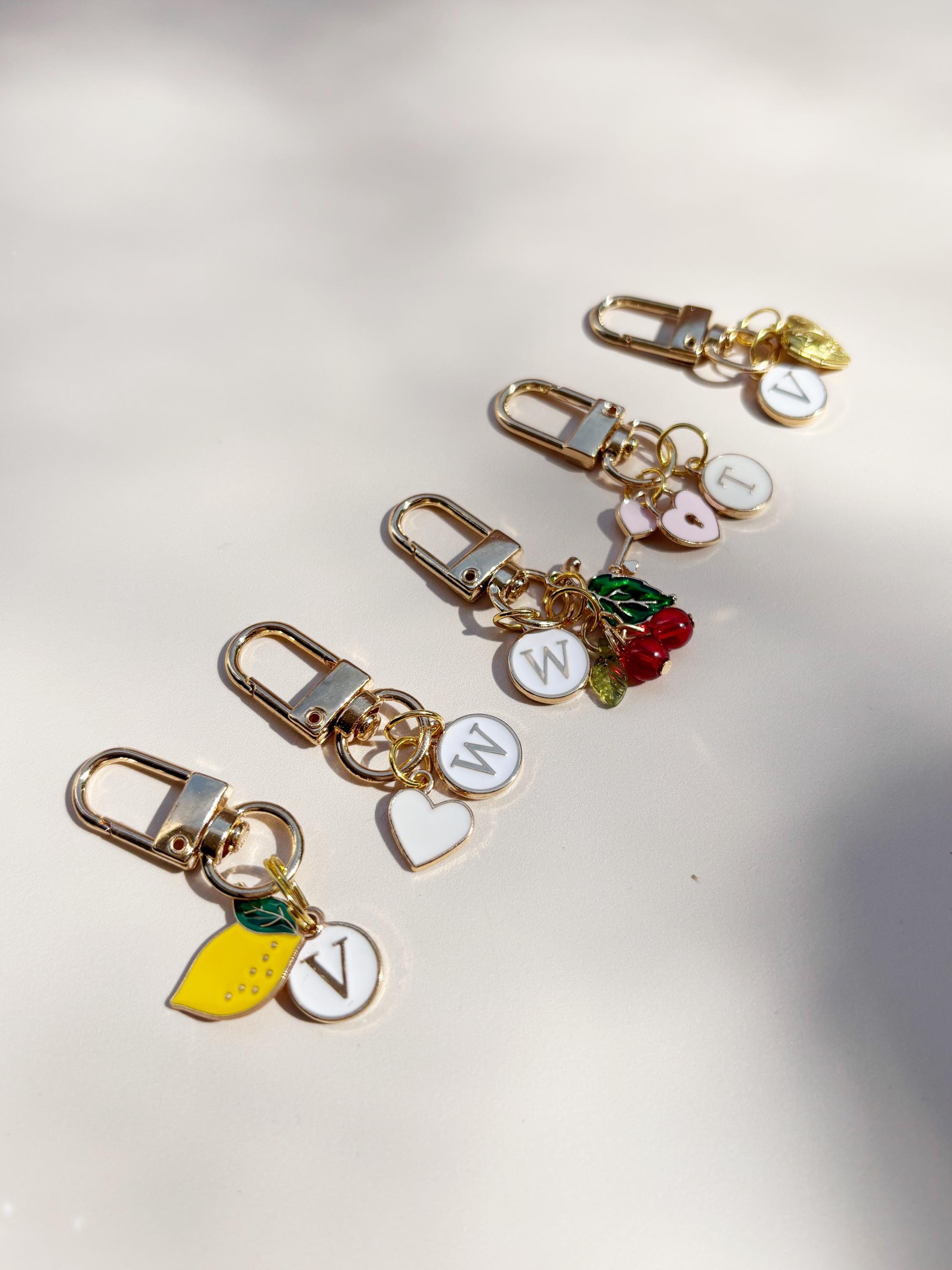 Custom Initial Keychain Trendy Purse Charm Personalized Bag Accessory ...