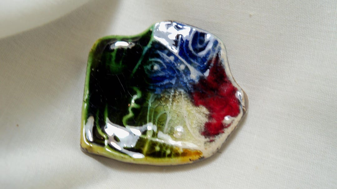 Colorful Brooch Pin Pottery Shard "art 8" - Etsy