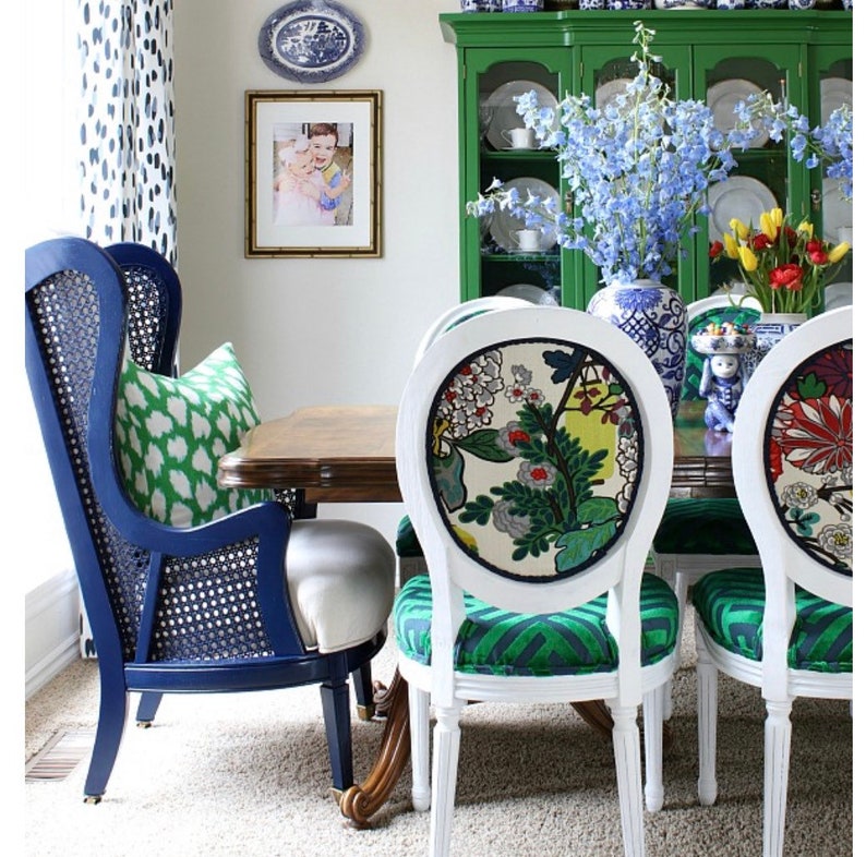 4 Boho Chic Dining Chairs Customizable - Etsy