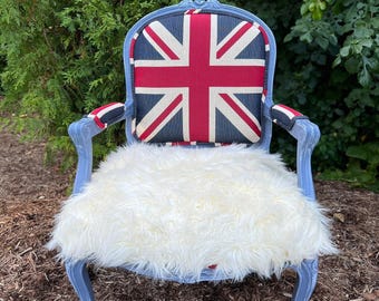 Union Jack Wing Back Chair - Heavy Cotton - Etsy
