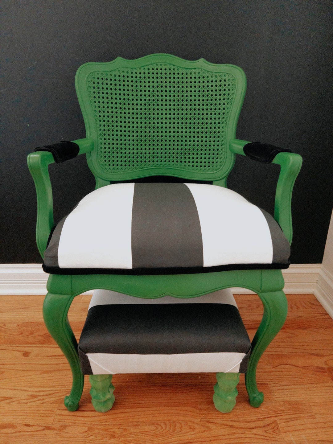 Colorful Vintage Chair With Matching Foot Stool You Pick the Color and ...