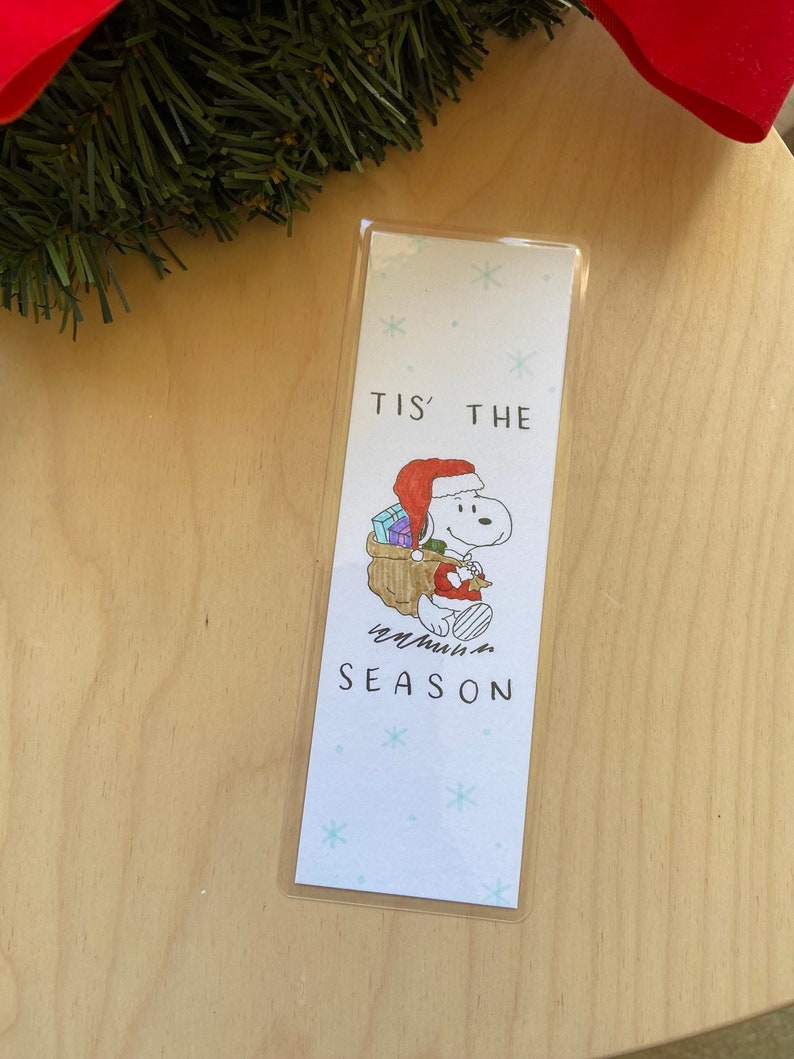 Snoopy Christmas Bookmark Snoopy Print for Book Lovers Christmas Gifts ...