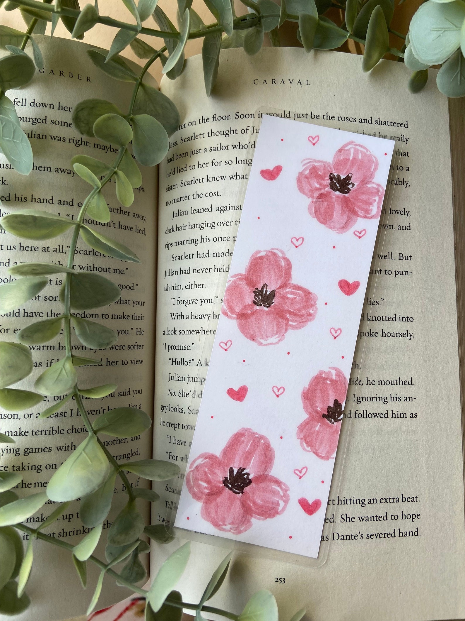 Pink Floral Bookmark: Handmade Reader Gift - Etsy