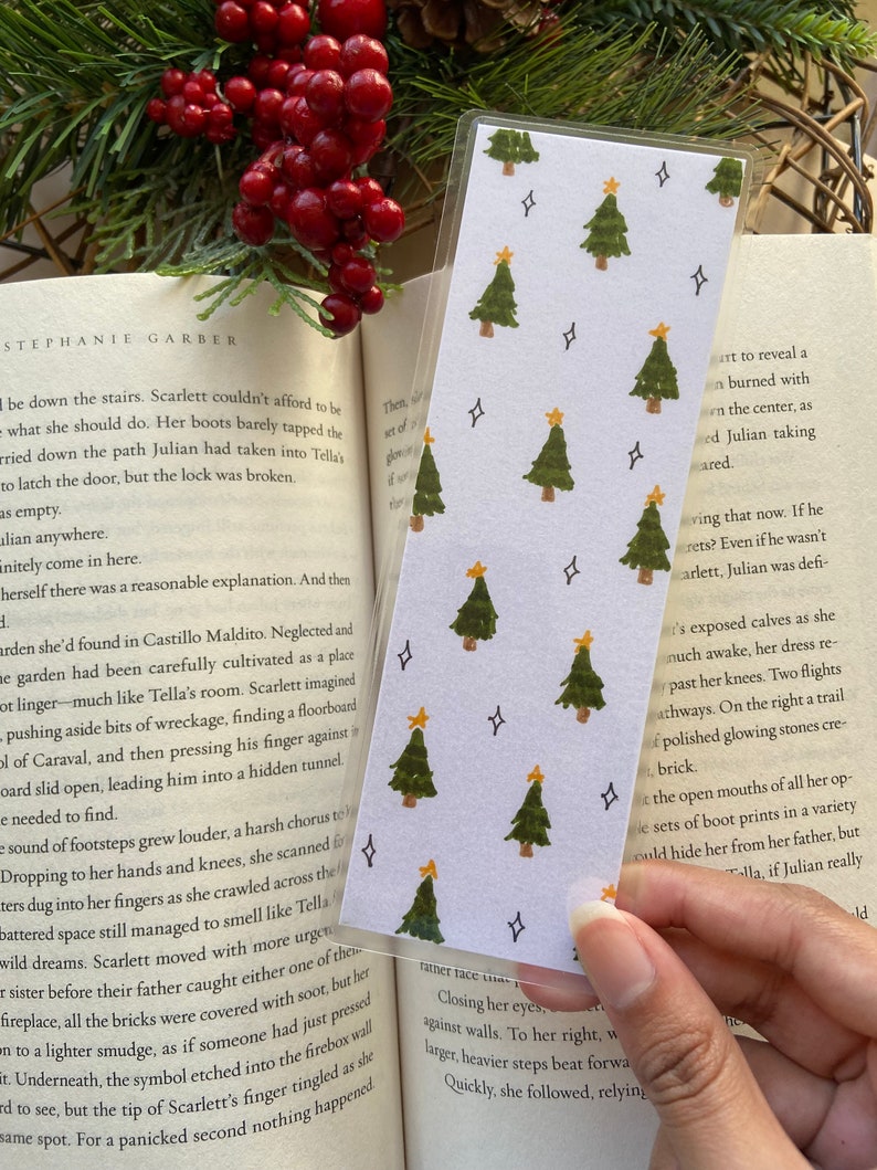 Christmas Bookmark Tree Pattern Festive Christmas Tree Gifts for Book ...