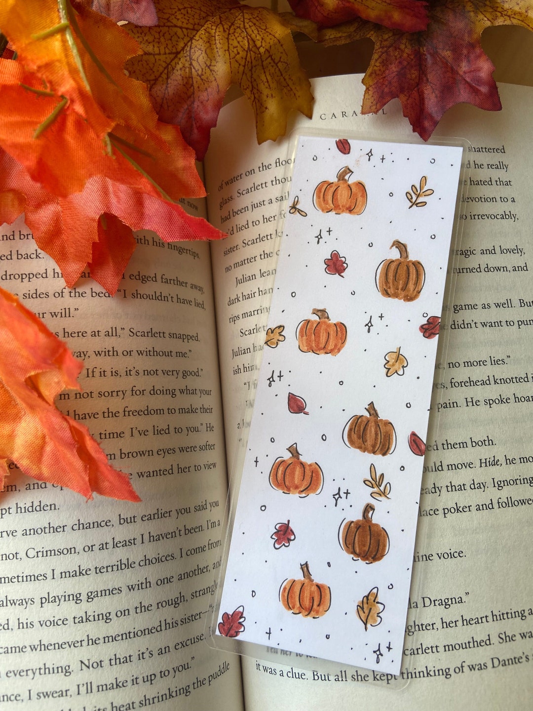 Pumpkin Bookmark, Handmade Bookmark, Aesthetic Gifts, Autumn Decor ...