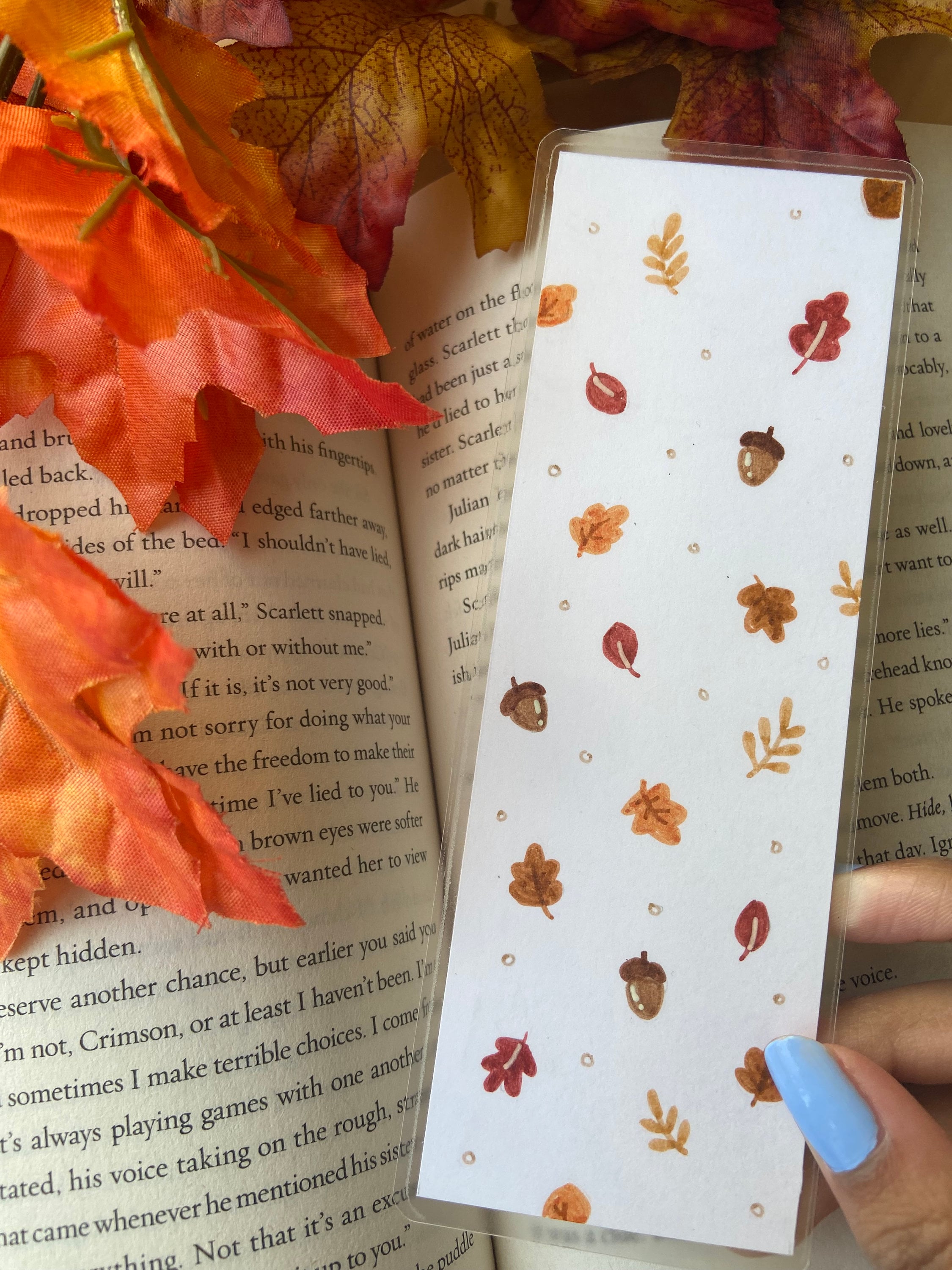 Autumn Leaves Bookmark Handmade Fall Aesthetic Reading - Etsy