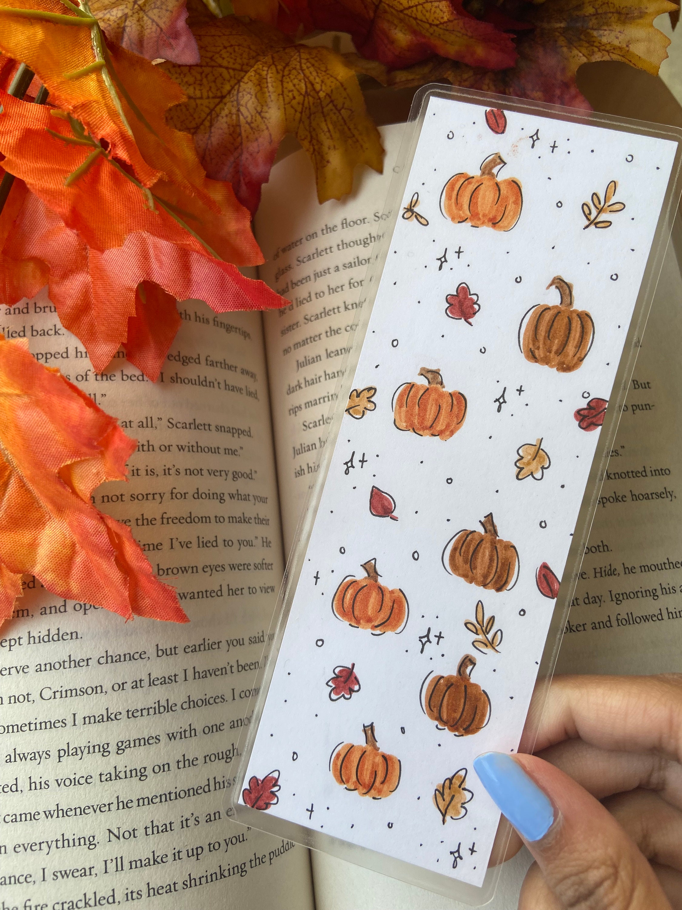 Pumpkin Bookmark, Handmade Bookmark, Aesthetic Gifts, Autumn Decor ...