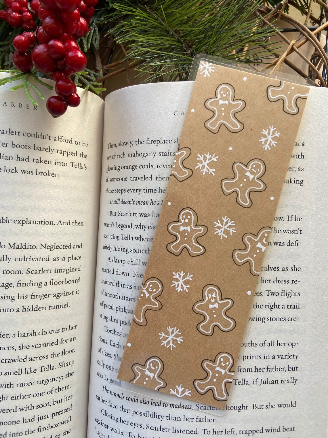 Gingerbread Bookmark Christmas Bookmark Christmas Gift for Book Lovers ...