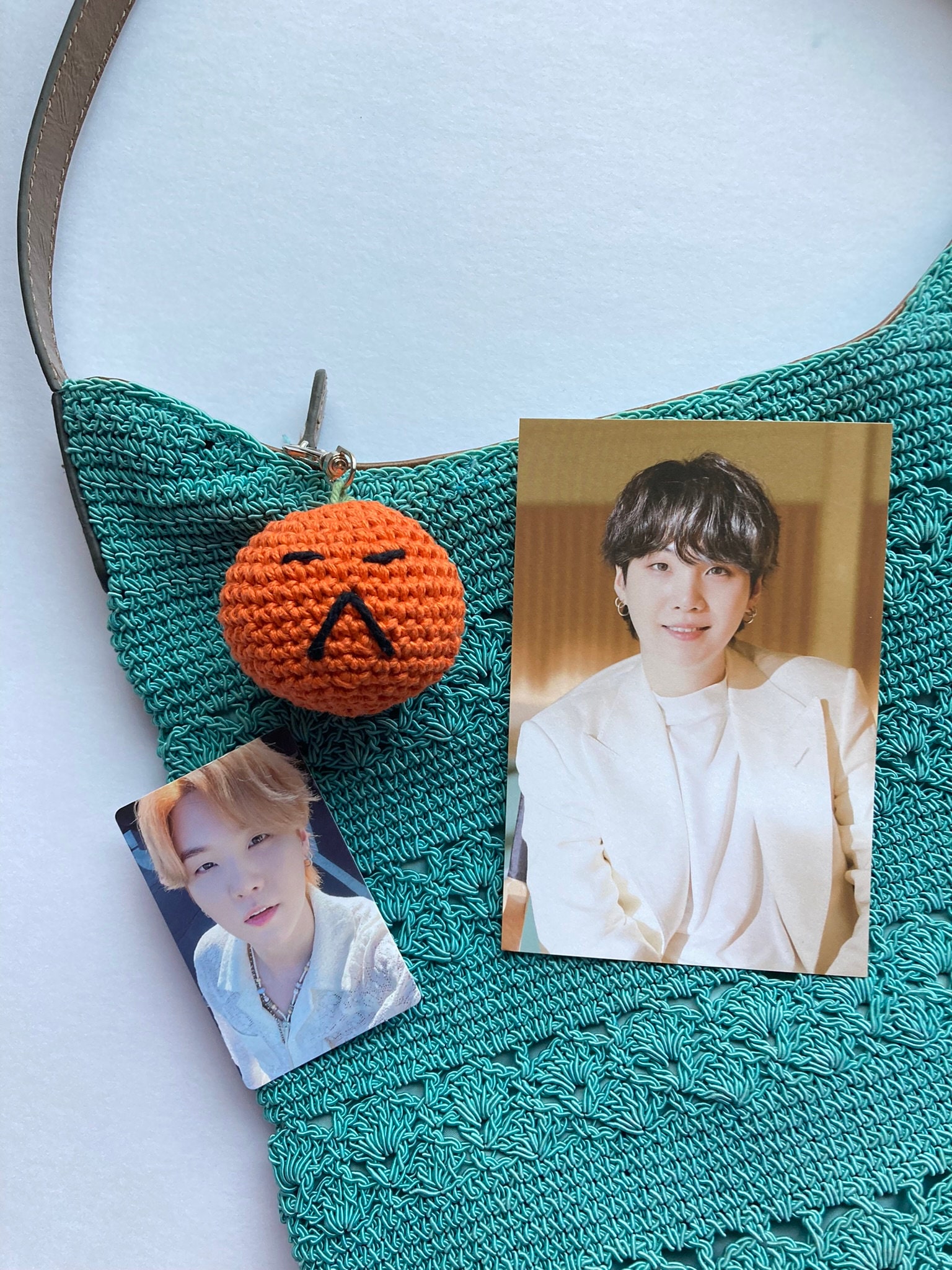 Crochet BTS Suga Yoongi Tangerine Keychain, BTS Keychain, Yoongi ...
