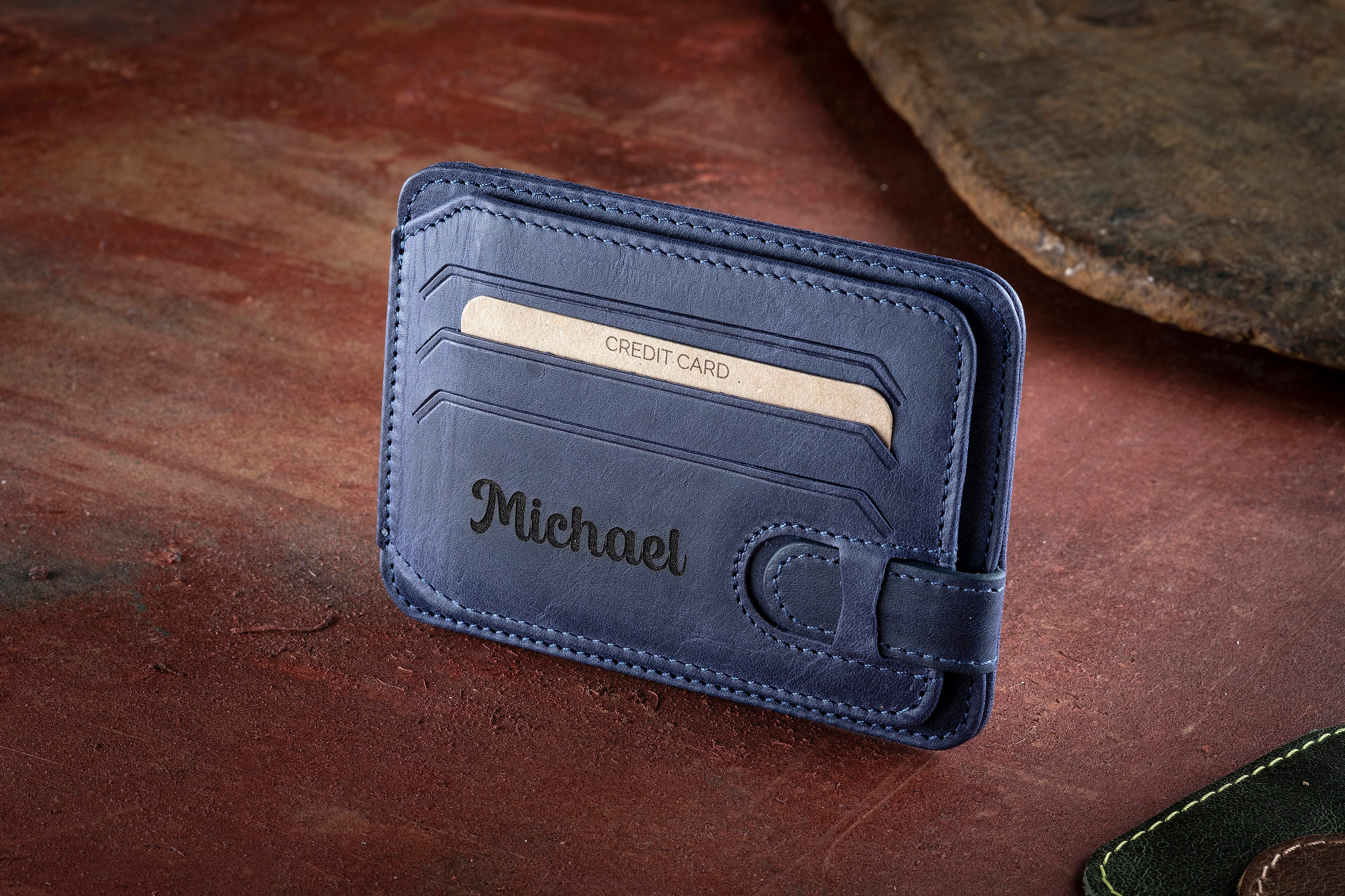 Slim Wallet for Men Customized Card Box Personalized Card - Etsy