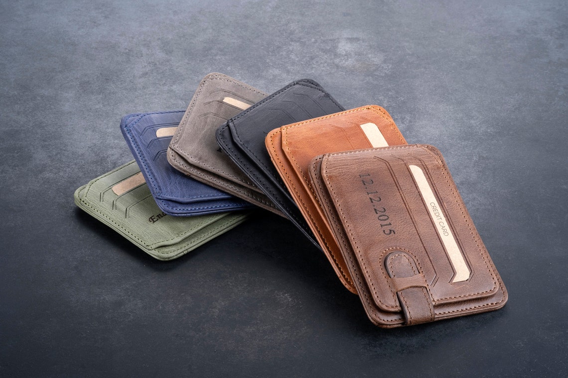 Slim Wallet for Men Customized Card Box Personalized Card - Etsy