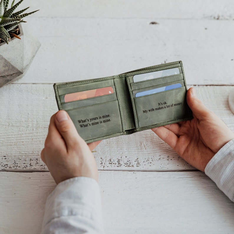 Personalized Leather Wallet, Handmade for Him Wallet, Engraved Men ...