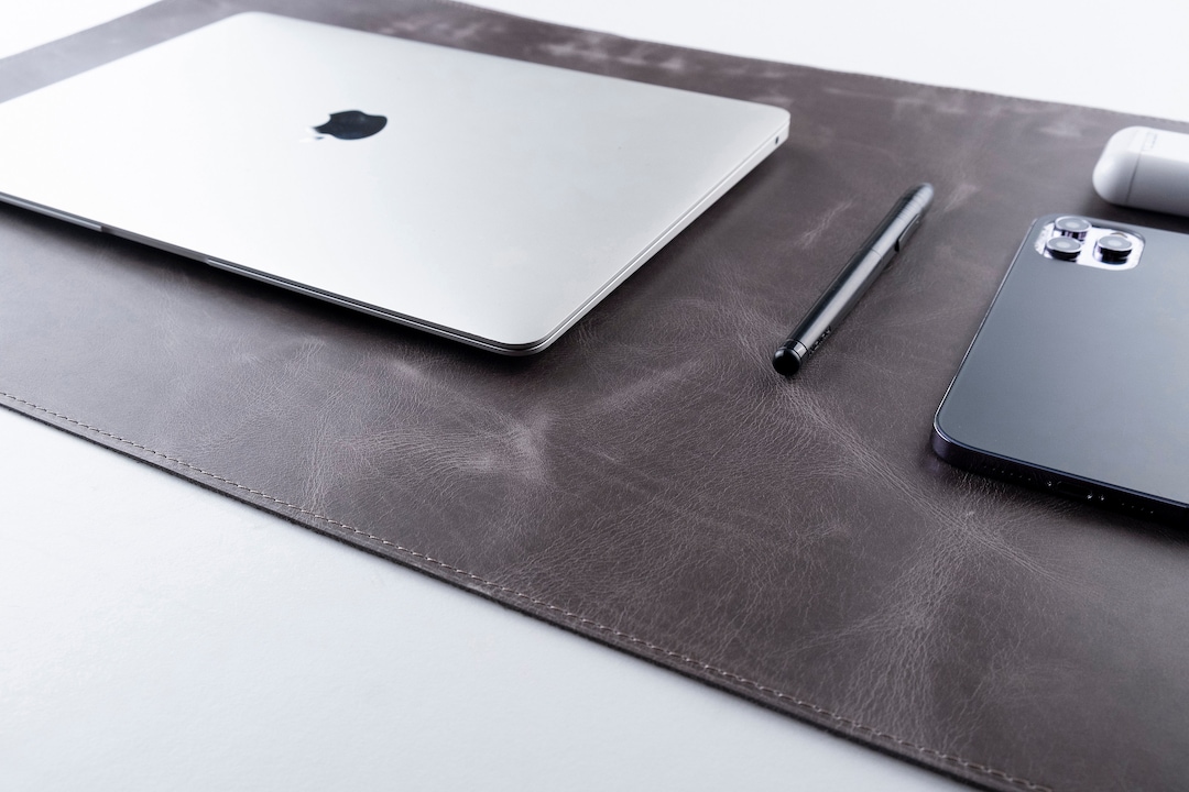 Personalized Top Grain Leather Desk Pad, Custom Office Gift Mouse Pad ...