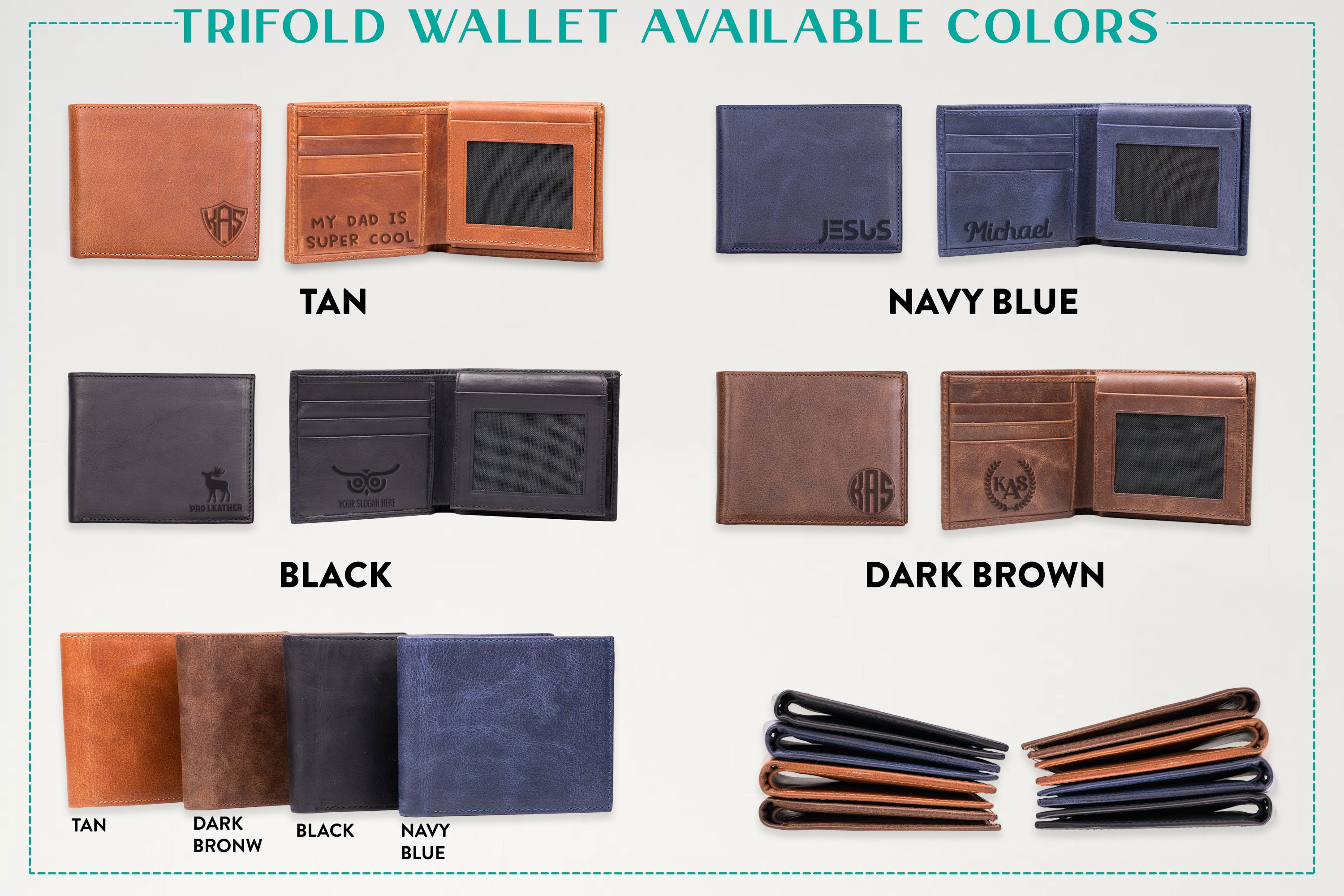 Custom Wallet for Men Trifold Men's Wallet Personalized - Etsy