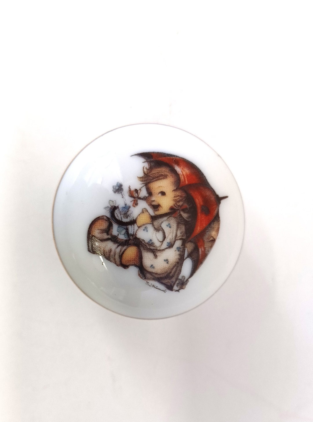 Vintage M.J. Hummel "umbrella Girl" Trinket Box - Etsy